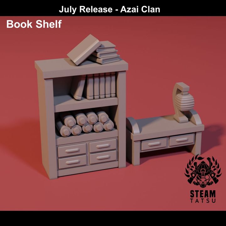 3D Printable Book shelf by Steam Tatsu