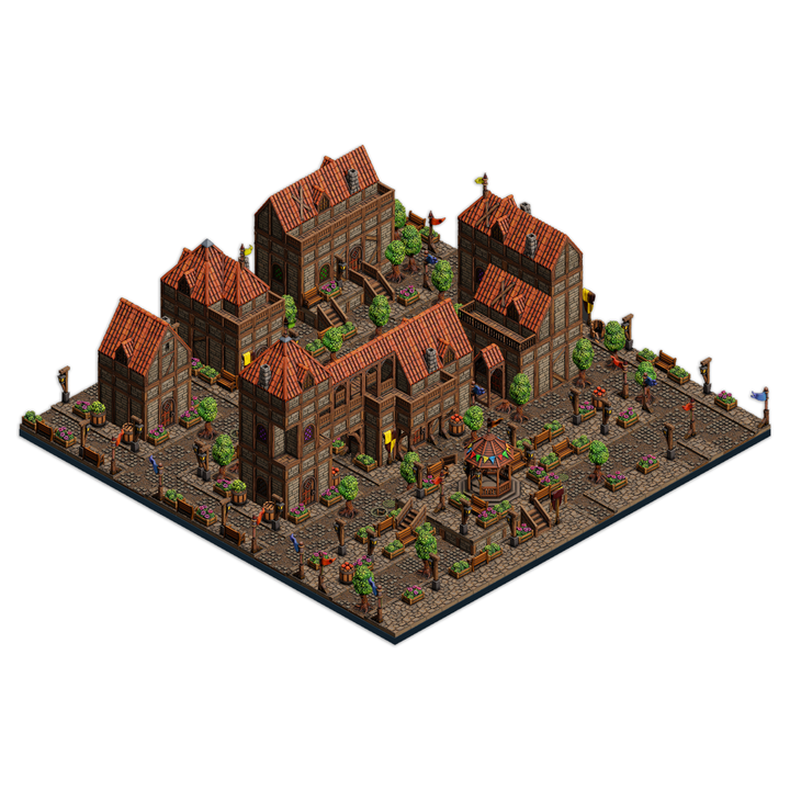 3D Printable THE MEDIEVAL TOWN Part.2 (Dungeon Blocks) by Dungeon Blocks