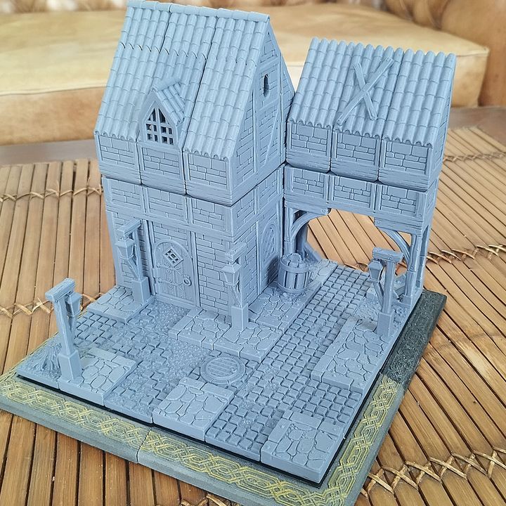 3D Printable THE MEDIEVAL TOWN Part.2 (Dungeon Blocks) by Dungeon Blocks