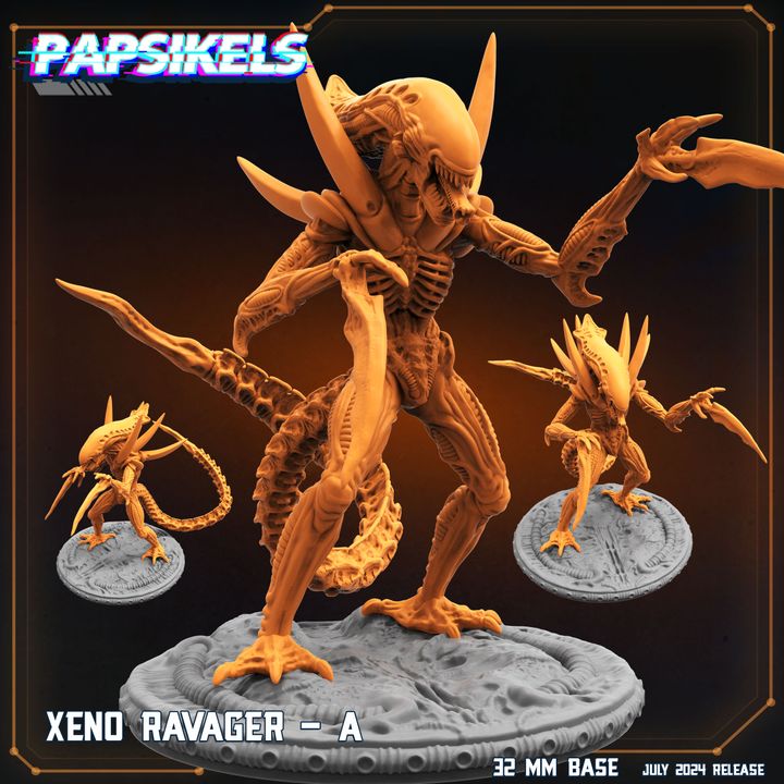 3D Printable XENO RAVAGERS by PAPSIKELS MINIATURES
