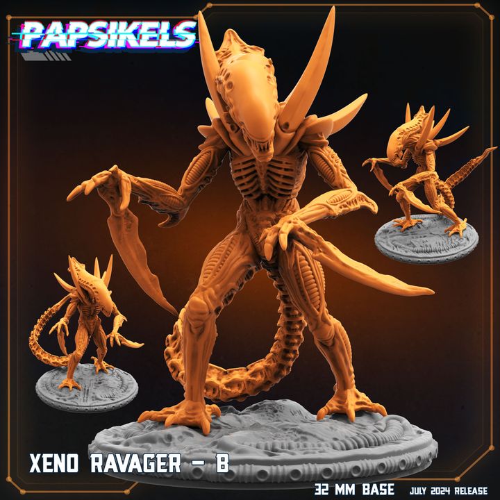 3D Printable XENO RAVAGERS by PAPSIKELS MINIATURES