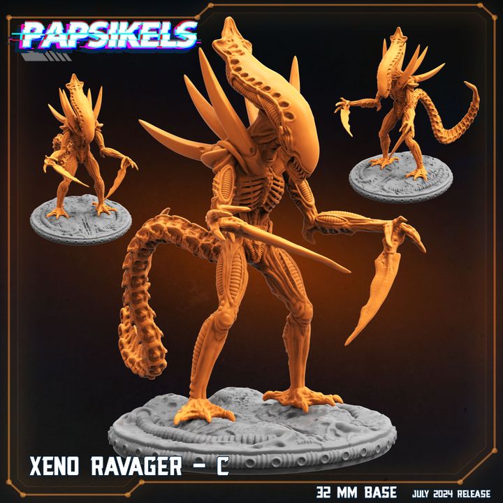 3D Printable XENO RAVAGERS by PAPSIKELS MINIATURES