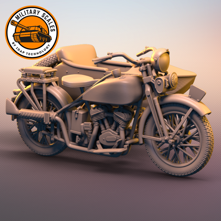 3D Printable Rikuo Type 97 with sidecar by MilitaryScales