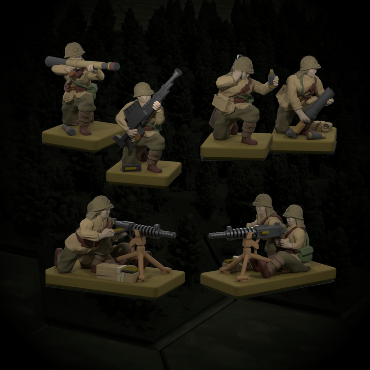 3D Printable WW2 Japanese Pacific SWA 15mm Scale by Andy at MeepleForge