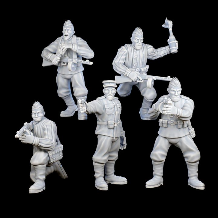 3D Printable Submachinegunners - WWII Red Army Kickstarter by ...