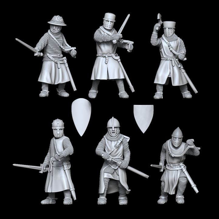 3D Printable Knights on foot 12-13th Century by Styriwar