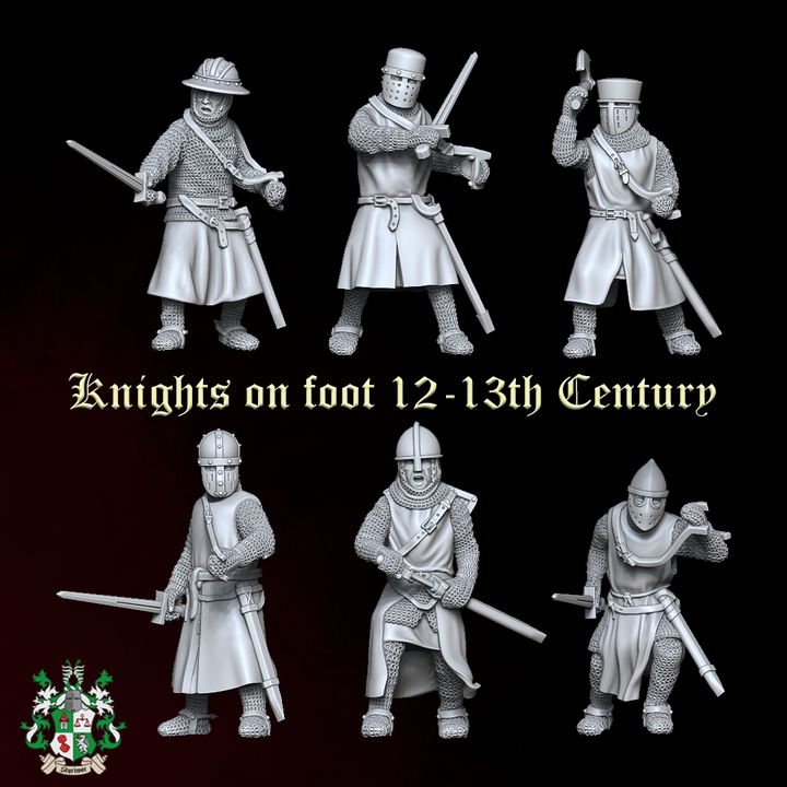 3D Printable Knights on foot 12-13th Century by Styriwar
