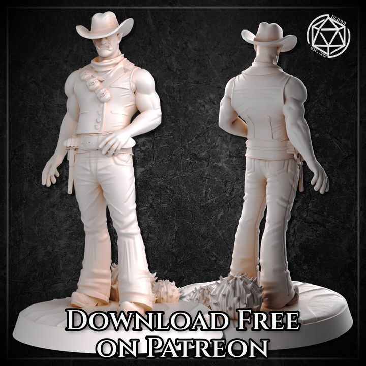 3D Printable Half-Orc Sheriff Gunslinger by M3DM