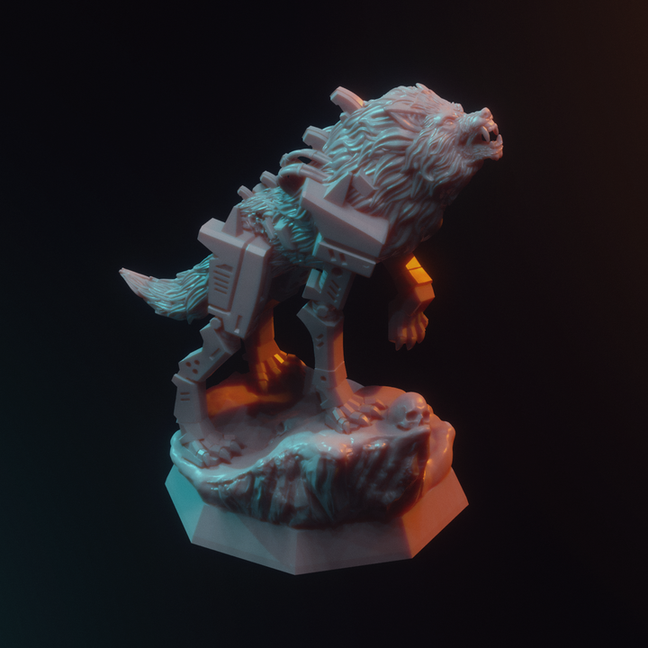 3D Printable Cyber Wolf A - S01E02 - 75mm by Metal Quest