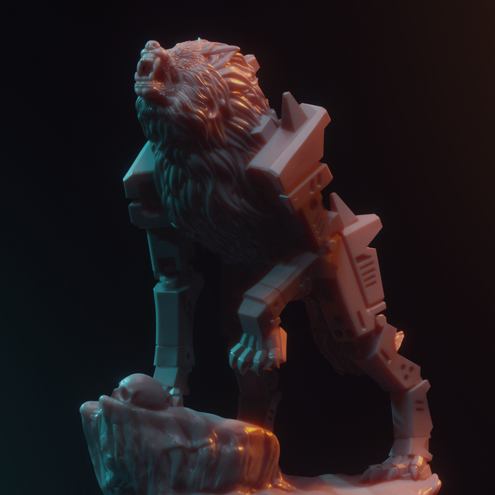 3D Printable Cyber Wolf A - S01E02 - 75mm by Metal Quest