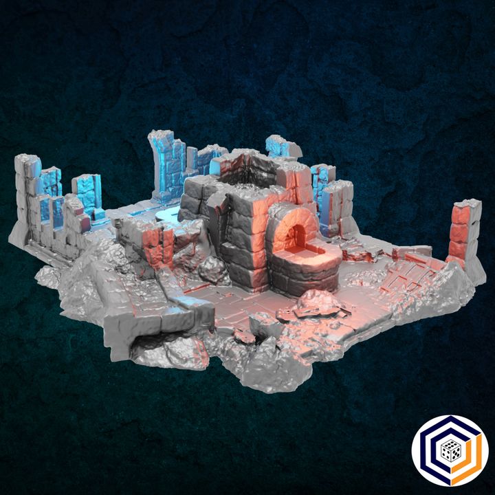 3D Printable Forge Ruined ~ Kingdom of Tor Ithilas by Conquest Creations