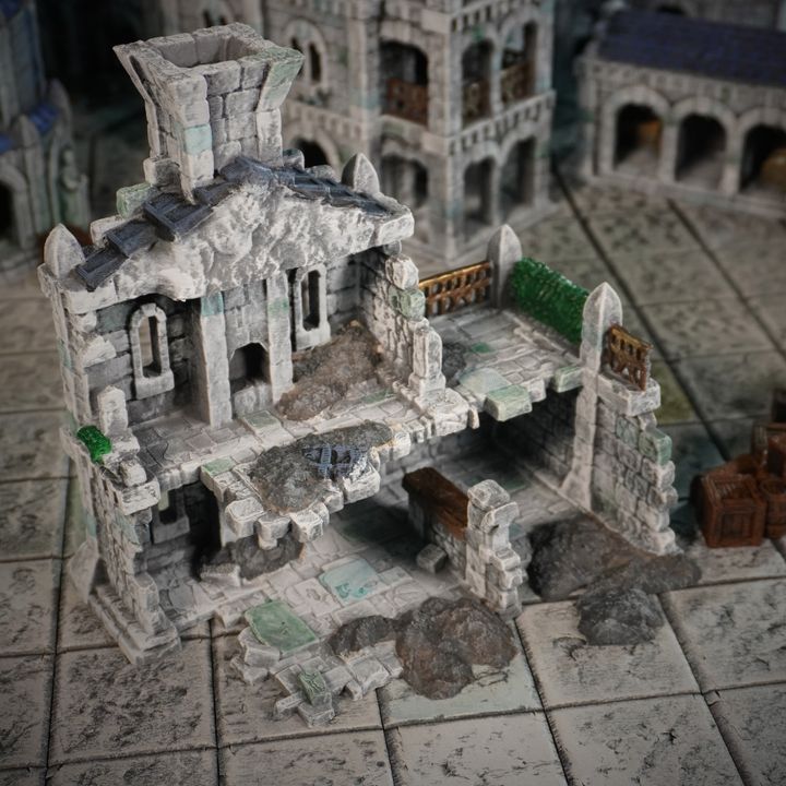 3D Printable Tavern Ruined ~ Kingdom of Tor Ithilas by Conquest Creations