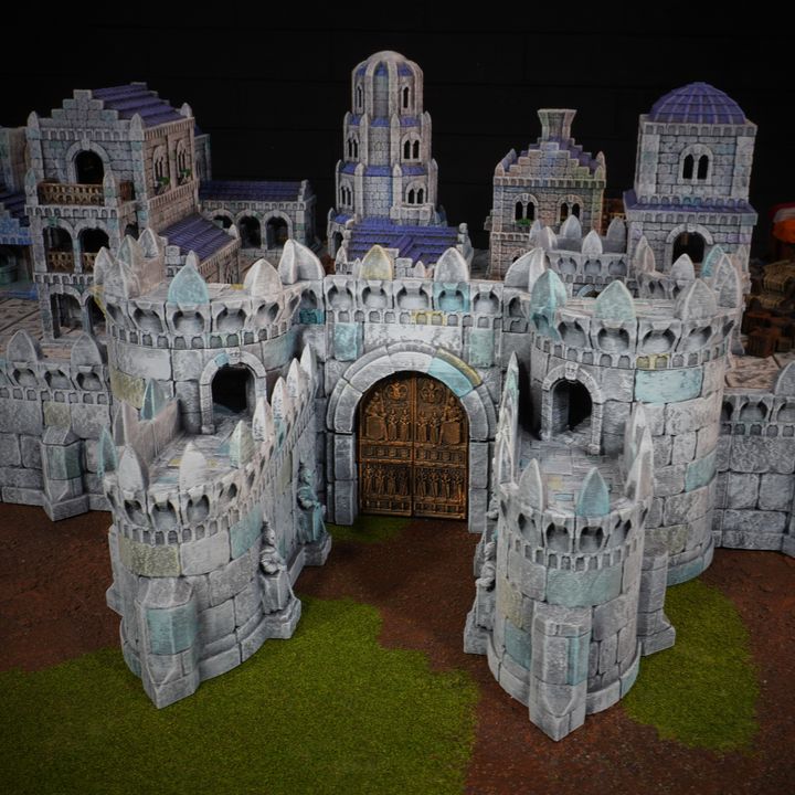3D Printable Wall and Gate ~ Kingdom of Tor Ithilas by Conquest Creations
