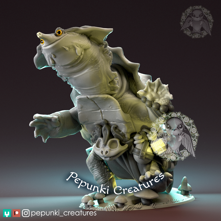 3D Printable Mata Mata Sorcerer Turtle by Pepunki Creatures