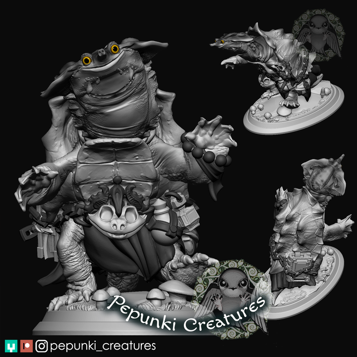 3D Printable Mata Mata Sorcerer Turtle by Pepunki Creatures