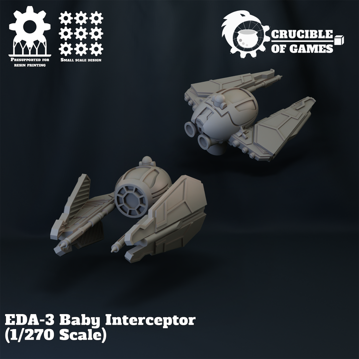3D Printable EDA-3 Baby Interceptor by Crucible of Games