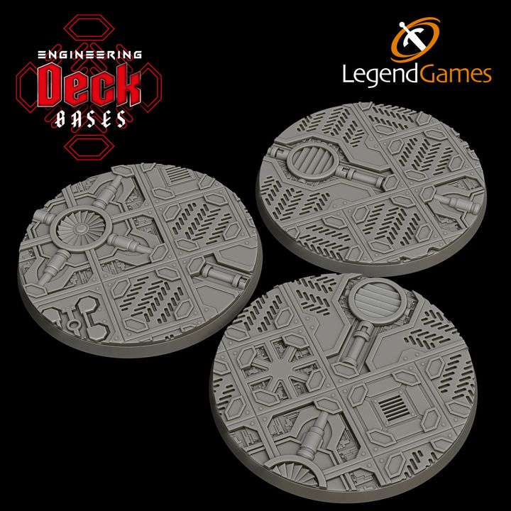 3D Printable LegendGames 80mm Engineering Deck Bases - Round magnetised ...