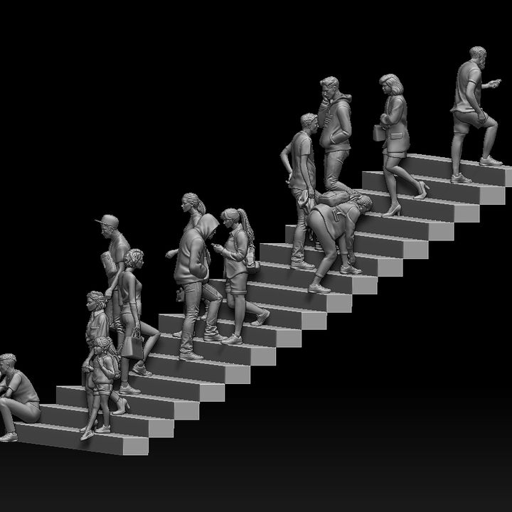 3D Printable PEOPLE ON STAIRS by 3Dimontis