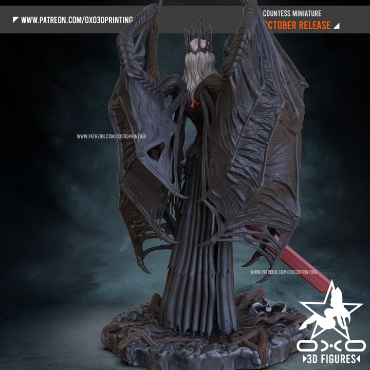 3D Printable Countess Miniature Tabletop Figure by OXO3D Figures