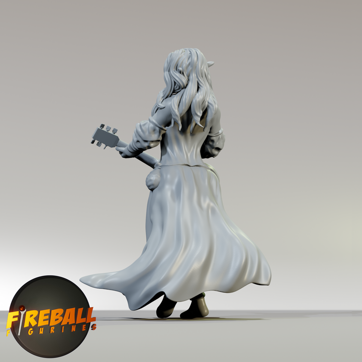 3D Printable Seren, Female Half-Elf Bard by Fireball Figurines