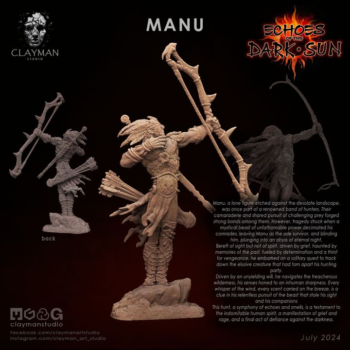 3D Printable Manu - 32mm - 75mm - 1/10 by Clayman Studio