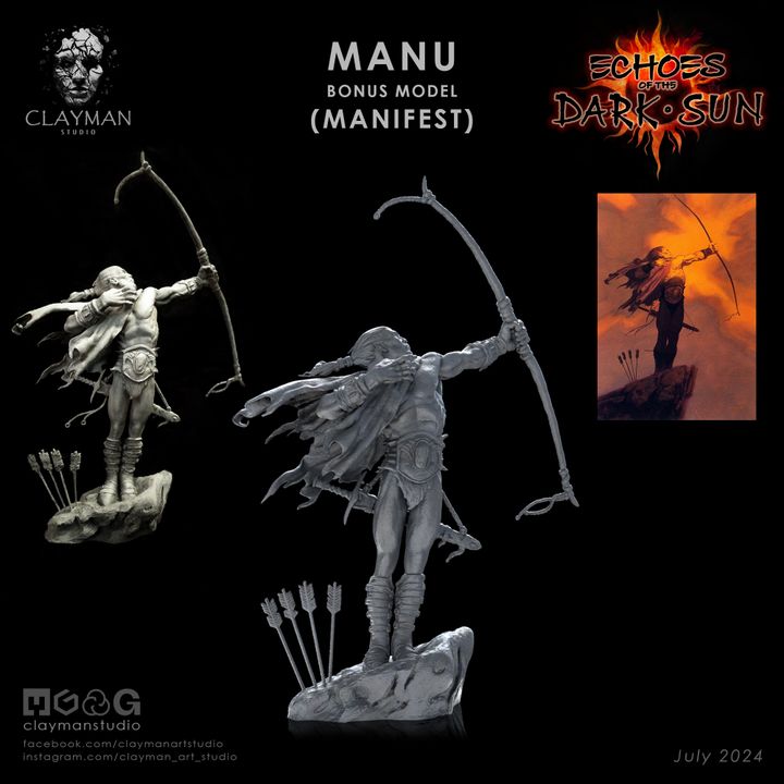 3D Printable Manu - 32mm - 75mm - 1/10 by Clayman Studio