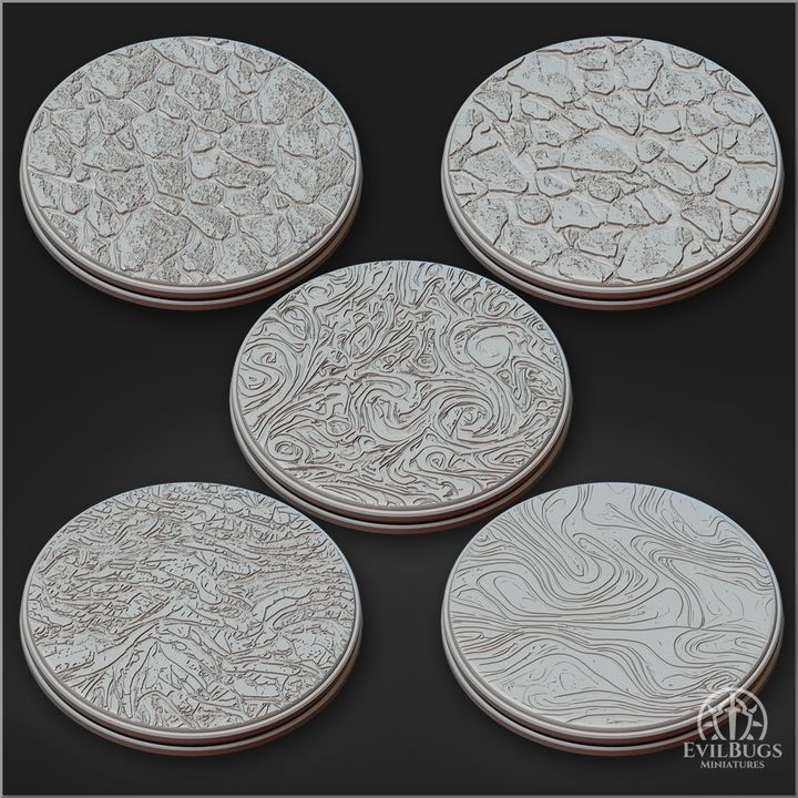 3D Printable EvilBugs 75mm Bases Pack by EvilBugs