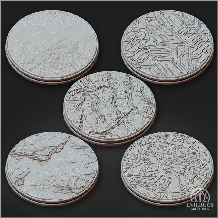 3D Printable EvilBugs 75mm Bases Pack by EvilBugs