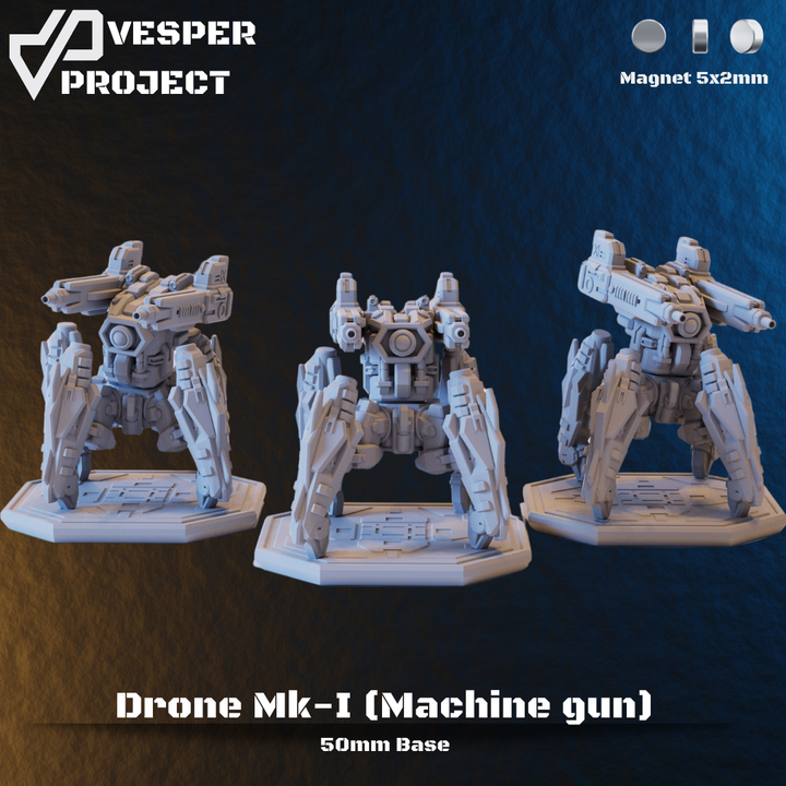 3D Printable Drone Mk-01 Machine Gun by Vesper Project