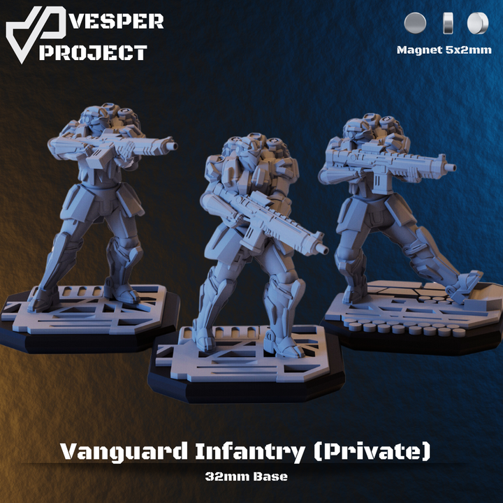 3D Printable Vanguard Infantry Private by Vesper Project