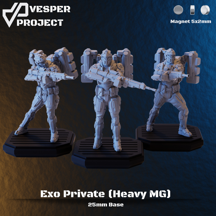 3D Printable Exo Private Heavy MG by Vesper Project