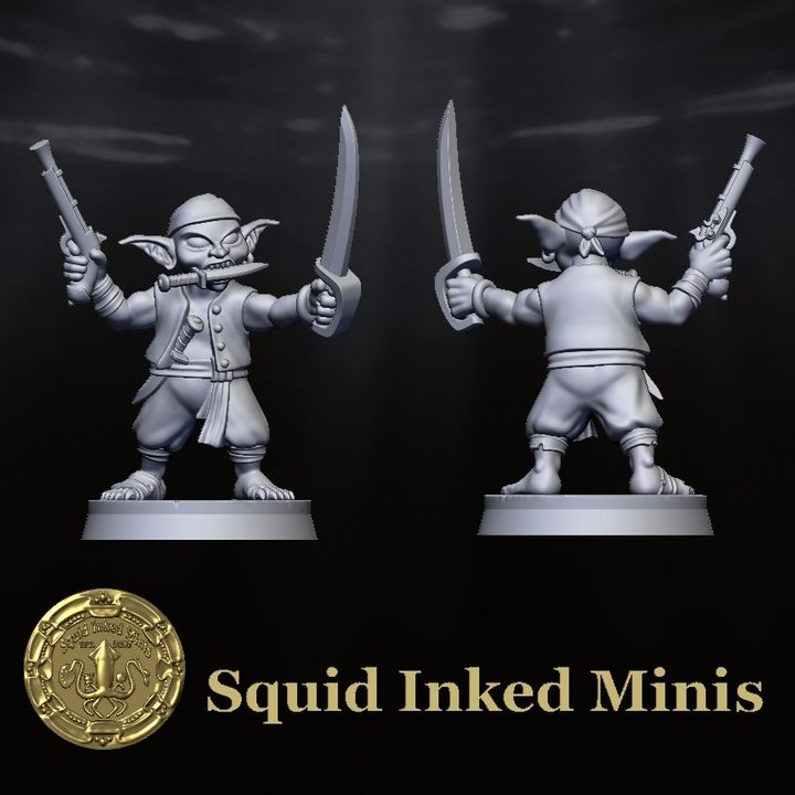3D Printable Gimbo - Goblin Pirate by Squid Inked Minis