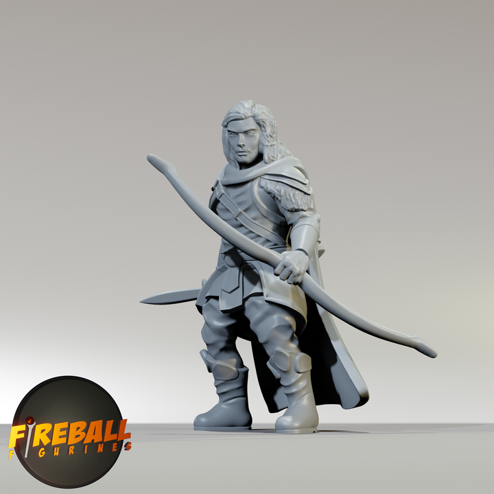 3D Printable Krys, Male Human Ranger Sharpshooter by Fireball Figurines