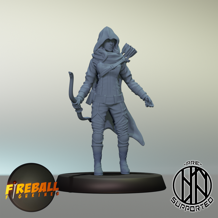 3D Printable Aria, Female Human Ranger Monster Hunter by Fireball Figurines