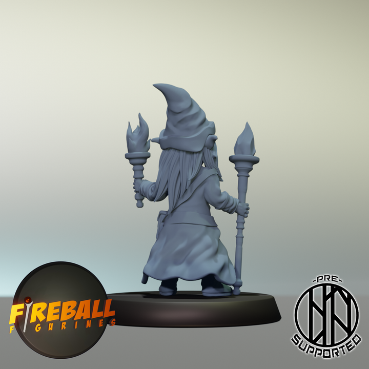 3D Printable Thistle, Female Forest Gnome Wizard by Fireball Figurines