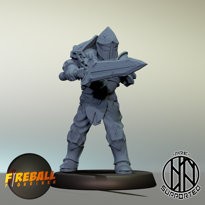 3D Printable Marcus, Male Human Champion Fighter by Fireball Figurines