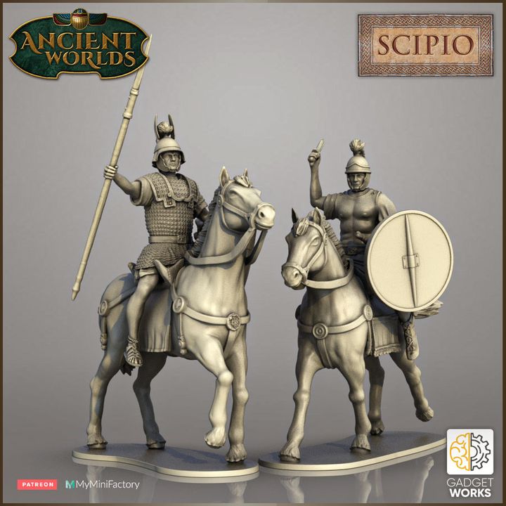 3D Printable 28mm Roman Republican Equites Cavalry by Gadgetworks