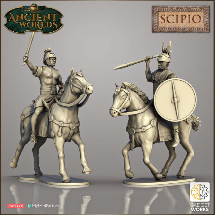 3D Printable 28mm Roman Republican Equites Cavalry by Gadgetworks