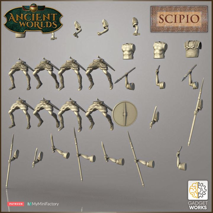 3D Printable 28mm Roman Republican Equites Cavalry by Gadgetworks