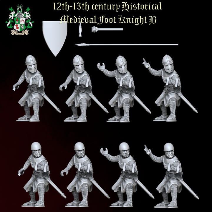 3D Printable 12th-13th century Historical Medieval Foot Knight B by ...