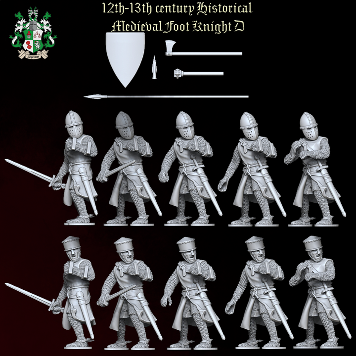 3D Printable 12th-13th century Historical Medieval Foot Knight D by ...