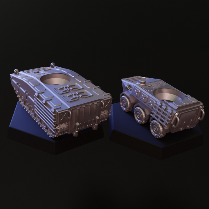 3D Printable 8mm Vehicles Set by ddd_martin_miniatures