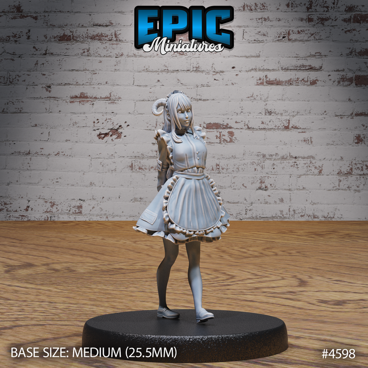 3D Printable Tiefling Maid Walking / Human Devil Hybrid / Evil Humanoid ...