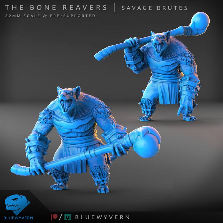 3D Printable The Bone Reavers - Savage Brutes by BlueWyvern