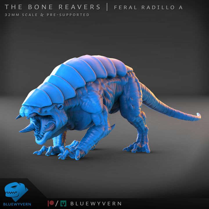 3D Printable The Bone Reavers - Radillo Rider A (Modular) by BlueWyvern