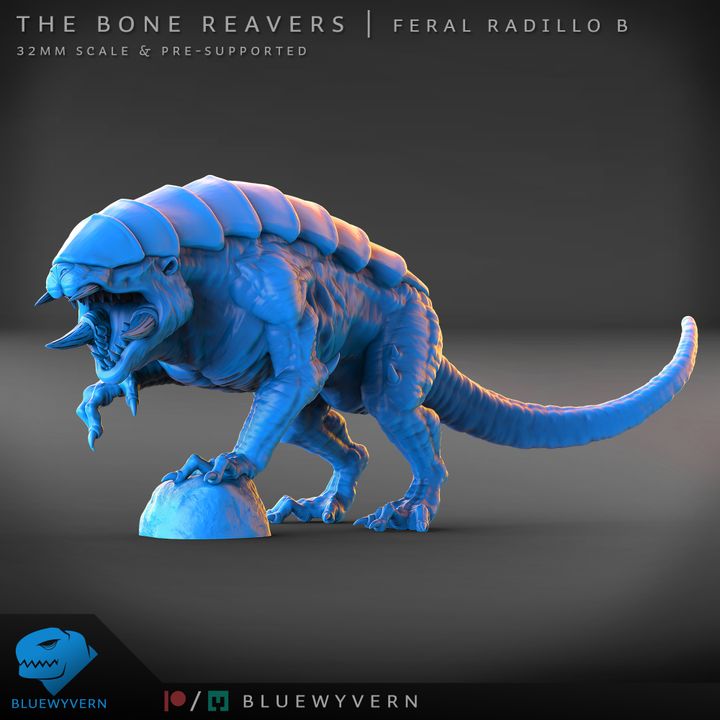 3D Printable The Bone Reavers - Radillo Rider B (Modular) by BlueWyvern