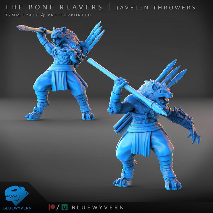 3D Printable The Bone Reavers - Javelin Throwers by BlueWyvern