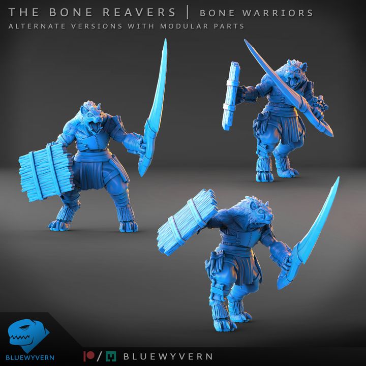 3D Printable The Bone Reavers - Complete Set B (Modular) by BlueWyvern