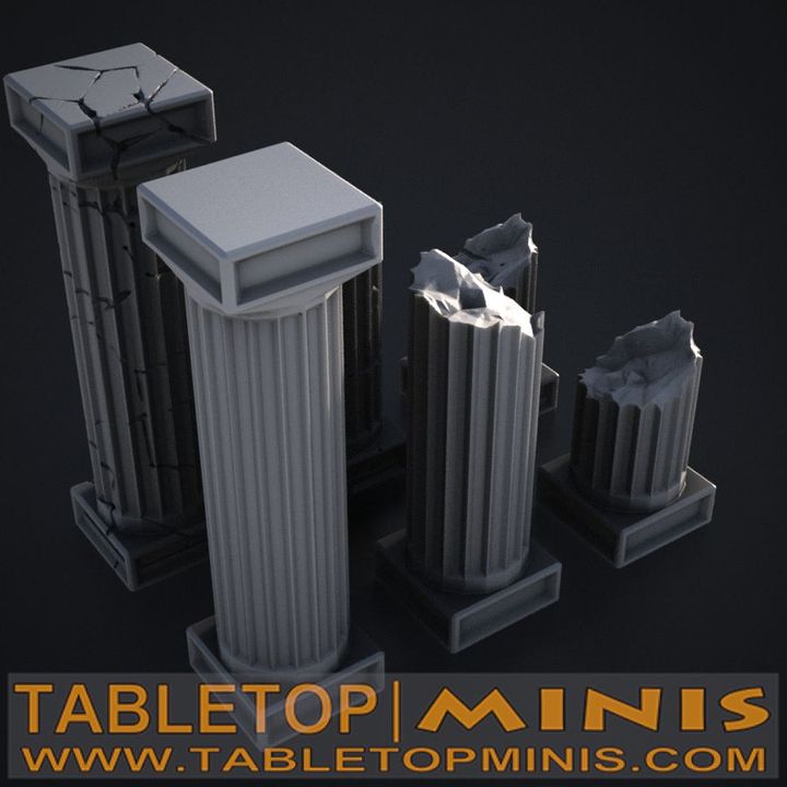 3D Printable Roman Pillars by TableTopMinis
