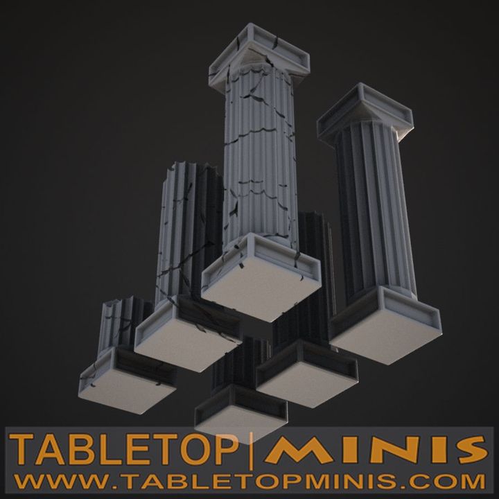 3D Printable Roman Pillars by TableTopMinis